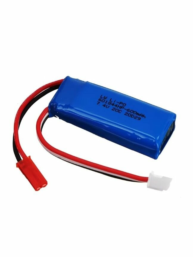 Аккумулятор LiPo 2S 7,4V, 600mAh, JST для радиоуправляемых моделей WLtoys