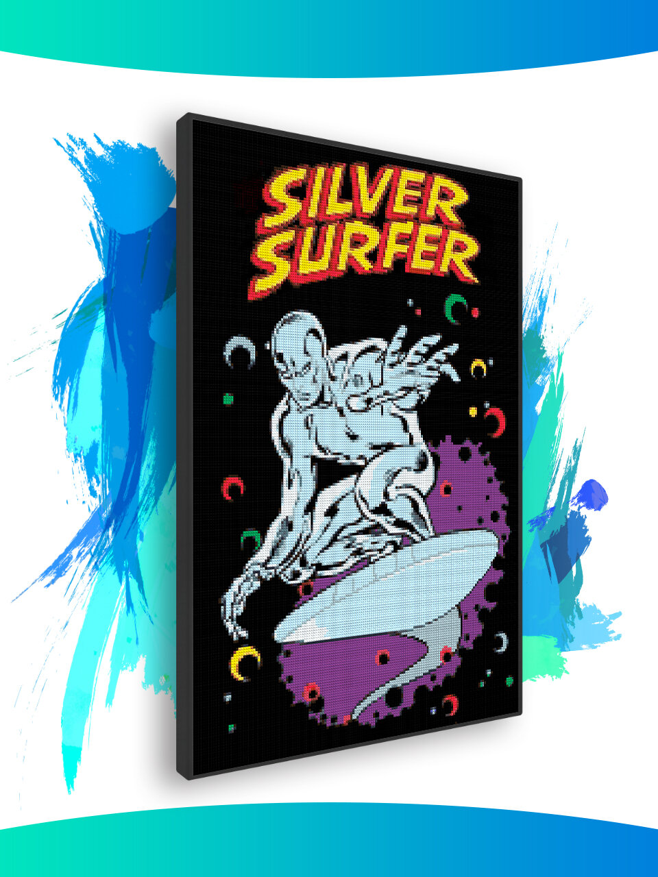 Алмазная мозаика на подрамнике - вышивка Silver Surfer 40 х 60 см