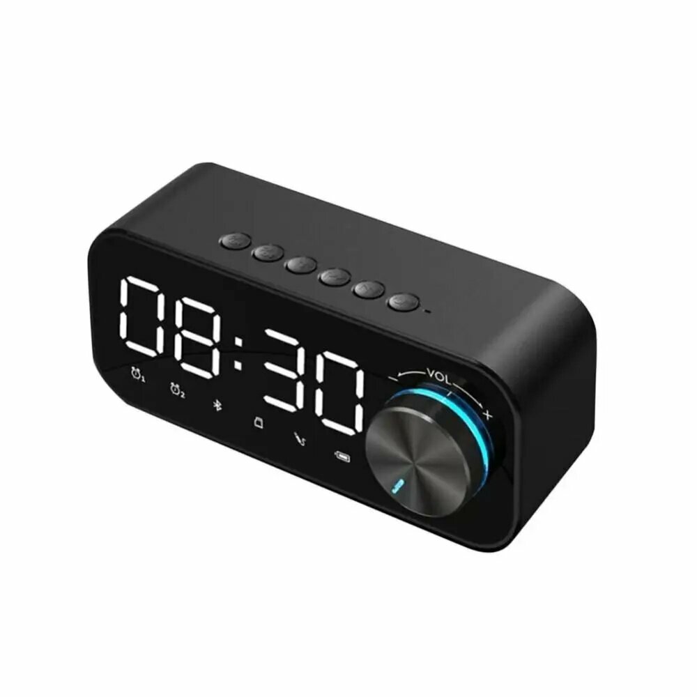 Будильник "Мини-аудиокарта", Bluetooth, 5Вт, двойной будильник, чёрные/белые