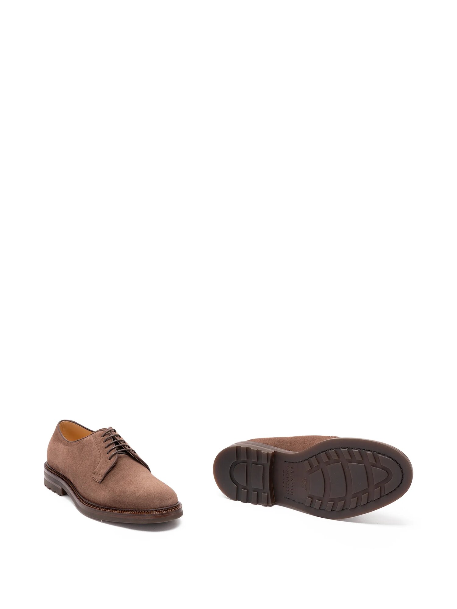 Туфли BRUNELLO CUCINELLI Suede derby shoes, размер 40,5, brown — фото 1