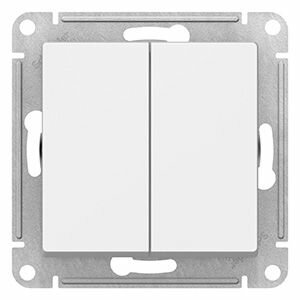 Атлас белый переключатель 2кл скрытая 10А IP20