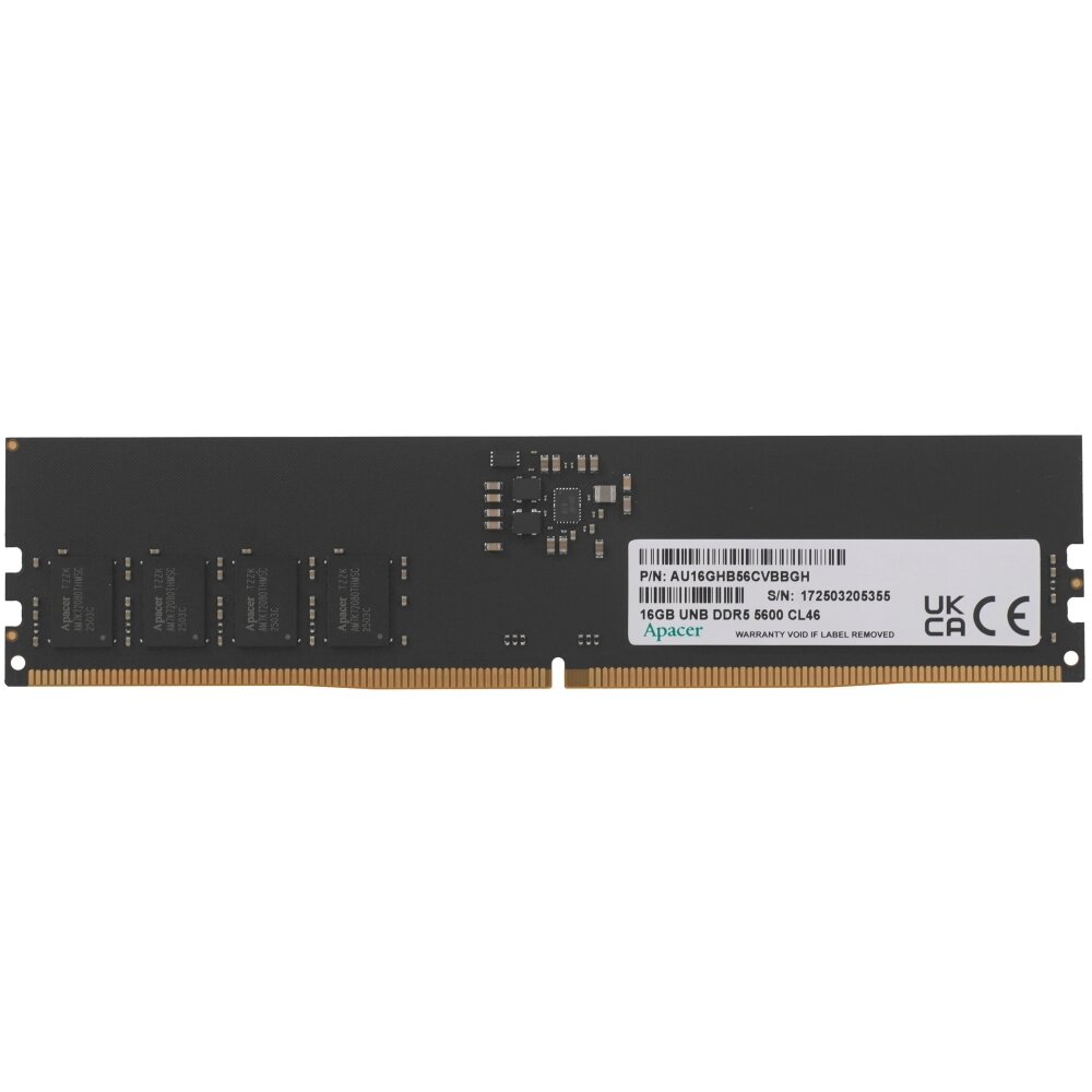 Модуль памяти Apacer DDR5 DIMM 16GB 5600 MT/s FL.16G2C. PKH