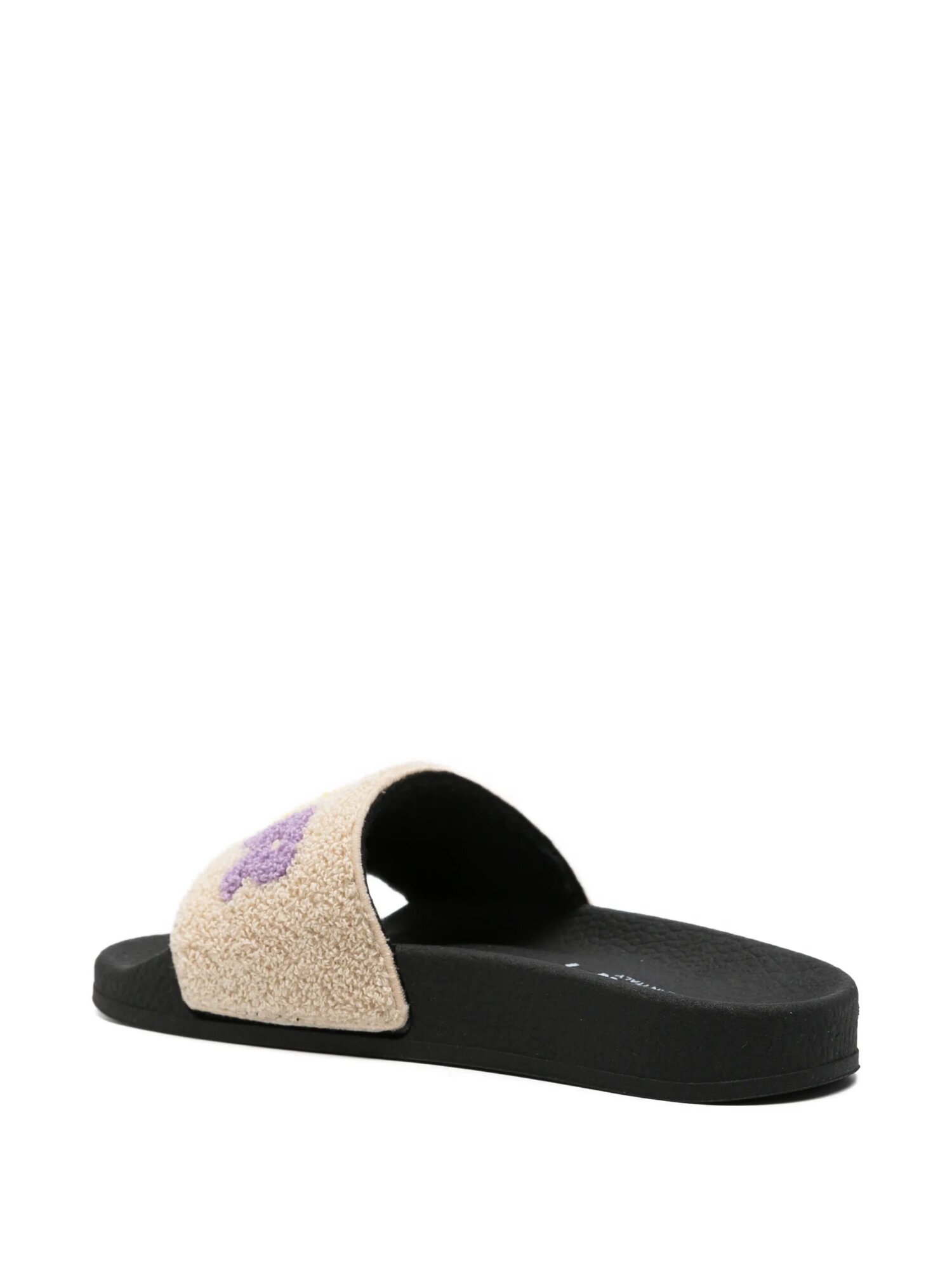 Шлёпанцы Marni Logo-embroidered shearling-texture slides, размер 29, разноцветный — фото 1