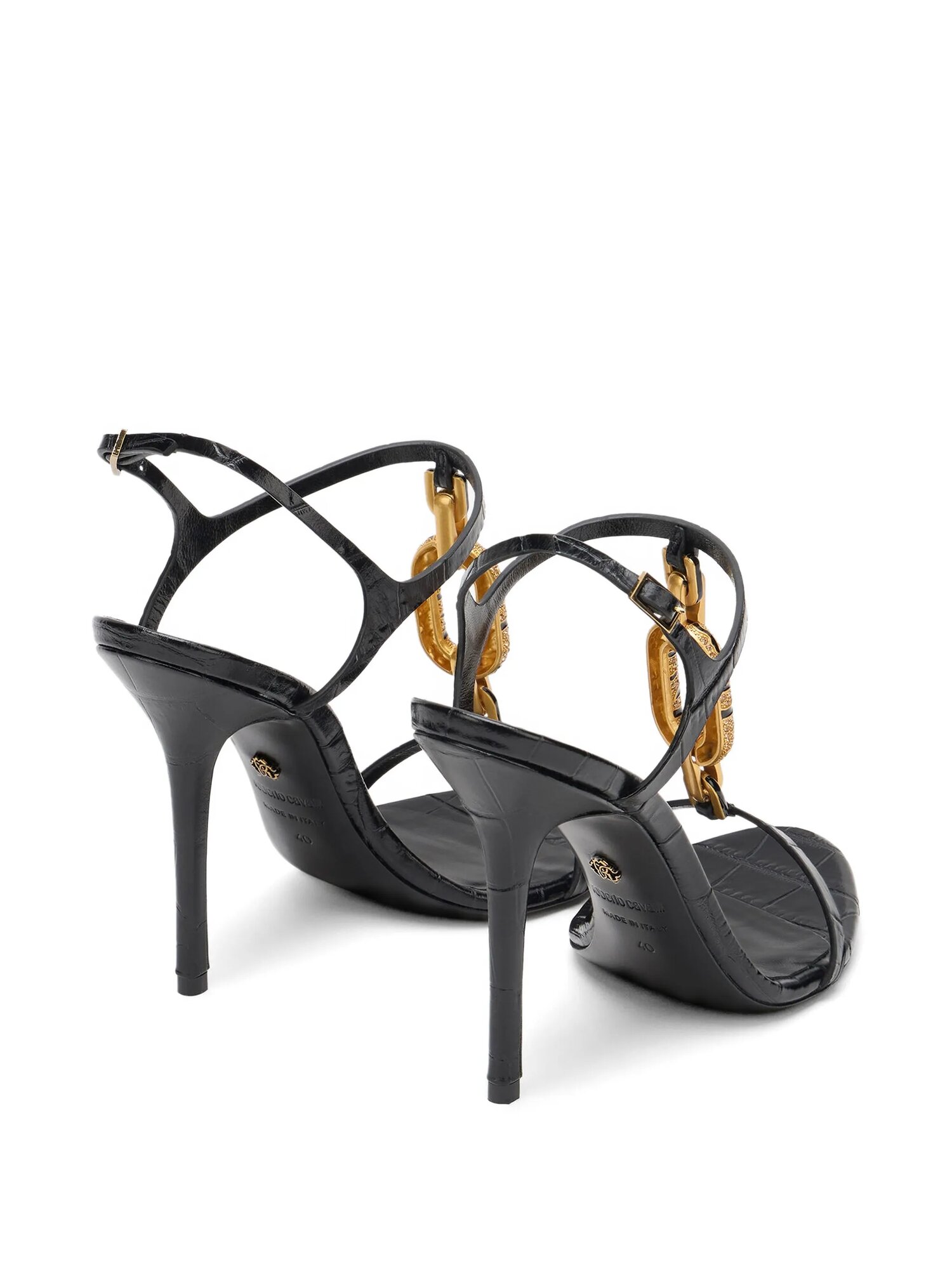 Босоножки Roberto Cavalli Roar sandals, размер 35, black/black — фото 1