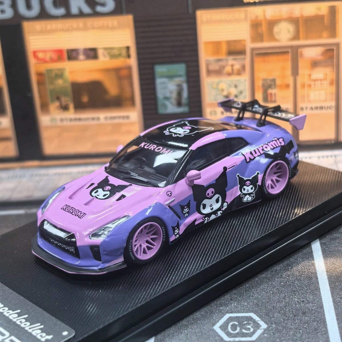 Коллекционная Машинка Model Collect MC 1:64 Nissan GTR R35 LB GT Purple LBWK Top Diecast Model Car Collection Gifts