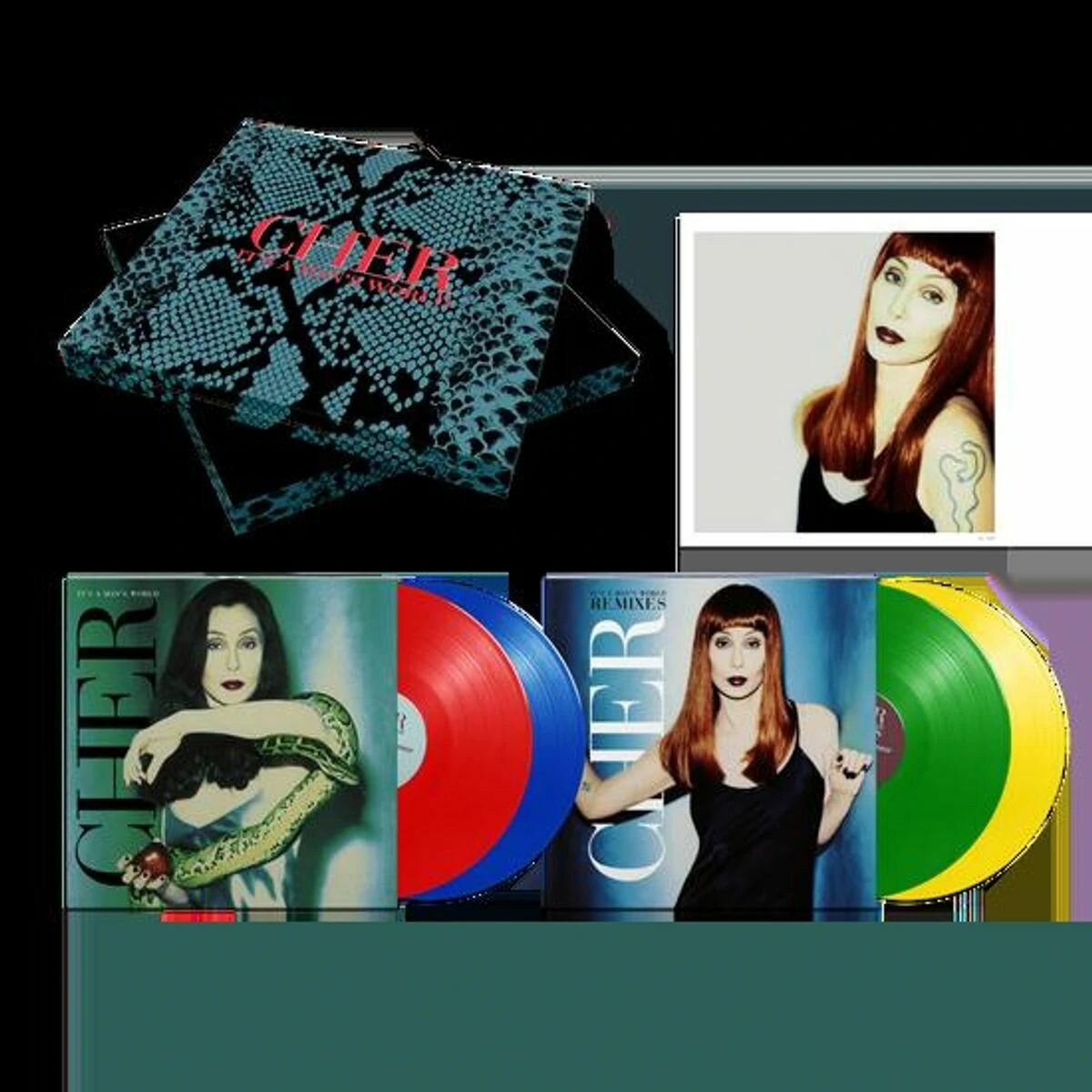 Виниловая пластинка Cher - It's A Man's World (4LP Box Set, Красно-сине-желто-зеленый винил) Limited, 2023