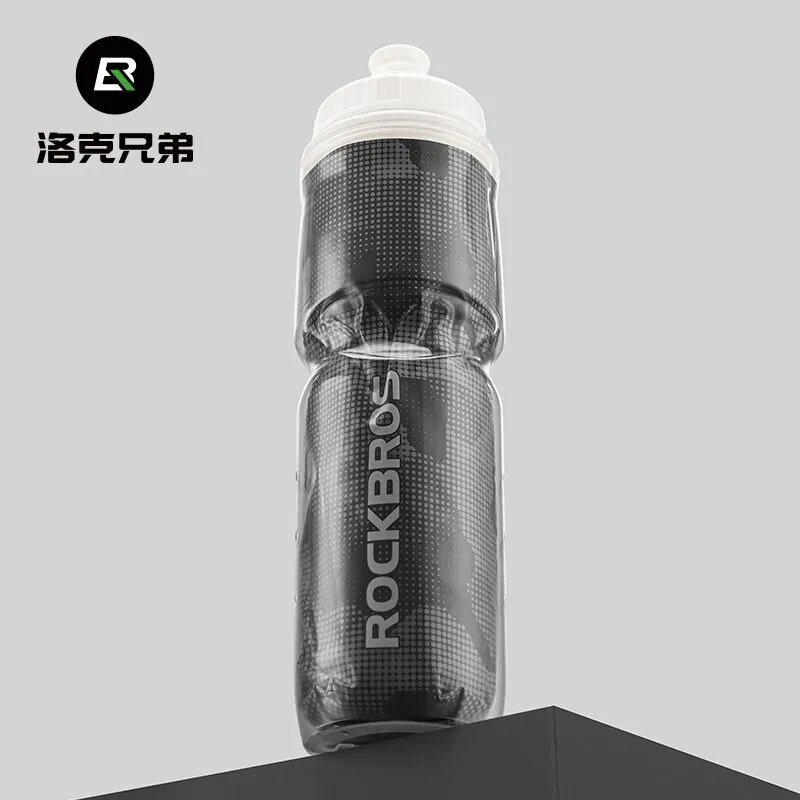 ROCKBROS Спортивная бутылка с карабином, черный цвет, 650 мл, для активного отдыха и фитнеса