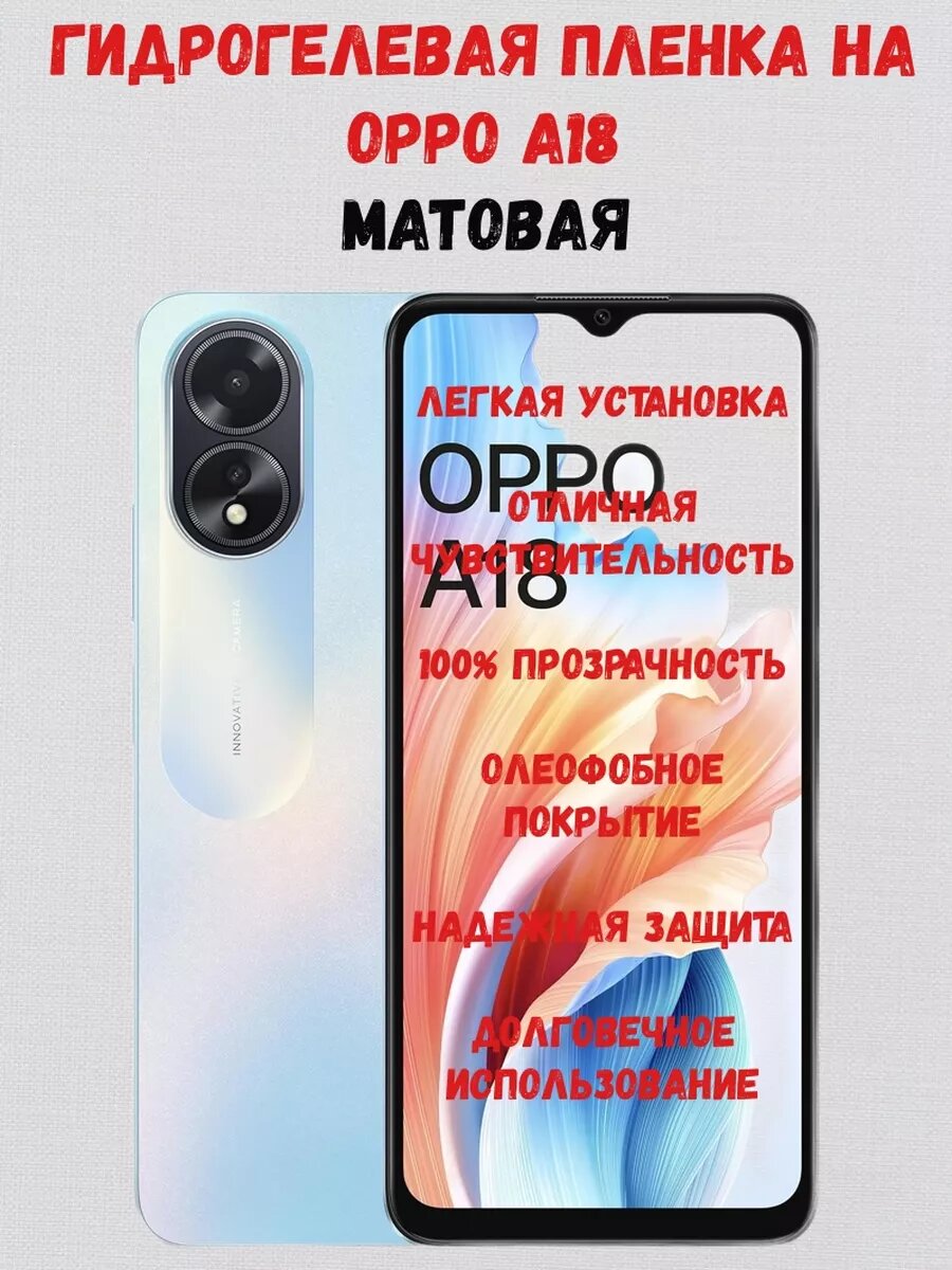 Гидрогелевая пленка на Oppo A18, матовая