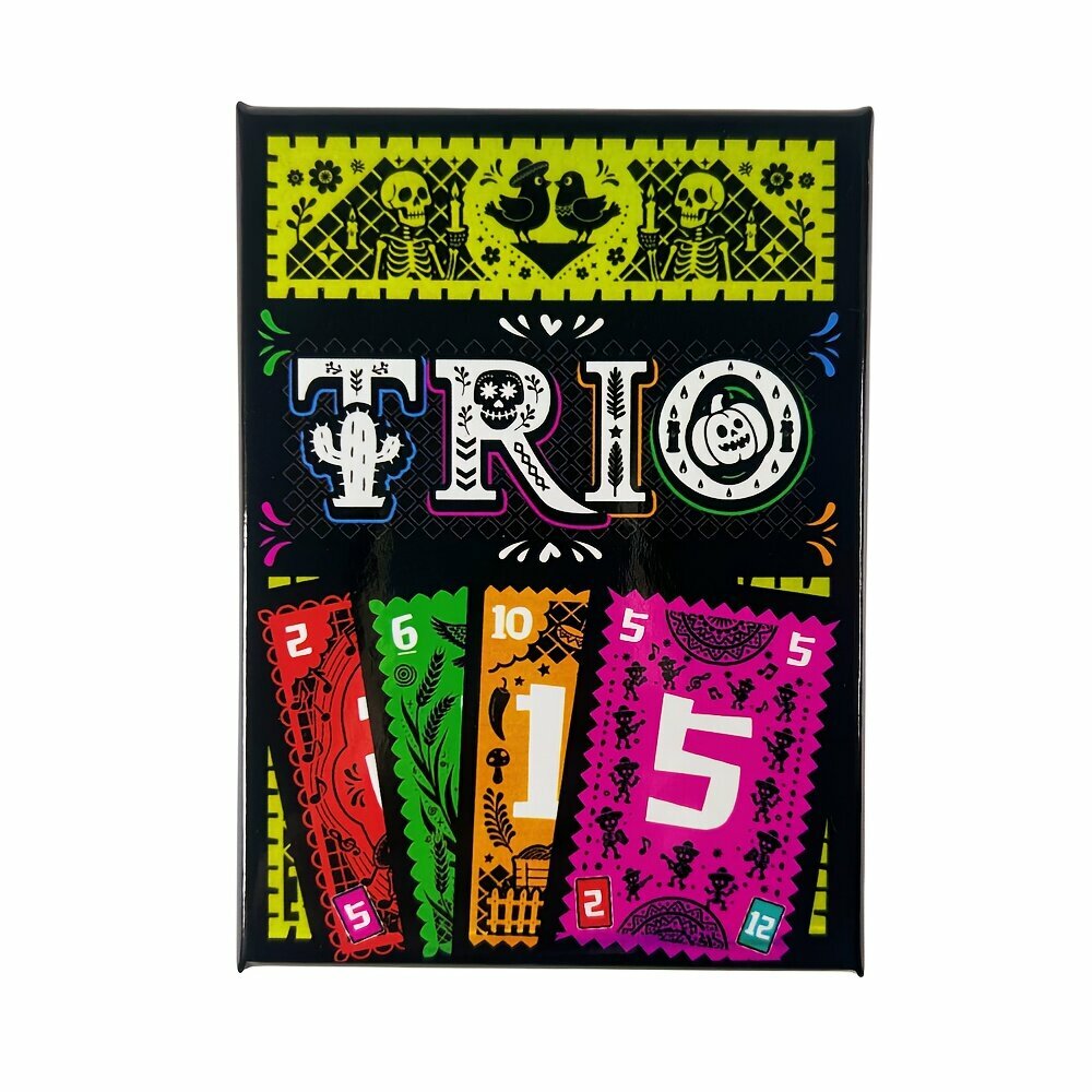Настольная карточная игра TRIO для 3-6 игроков, цель — найти три совпадающие карты