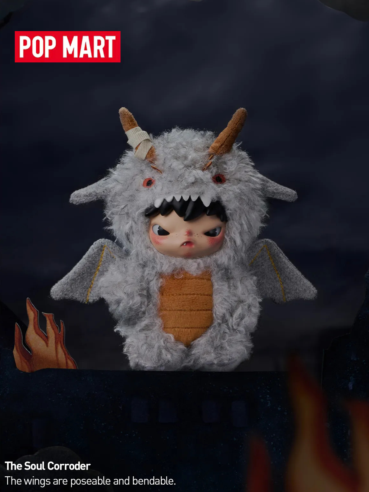 Коллекционная фигурка Слепая коробка Pop Mart Hirono Mist Walker Series Plush Doll Pendant-The Soul Corroder