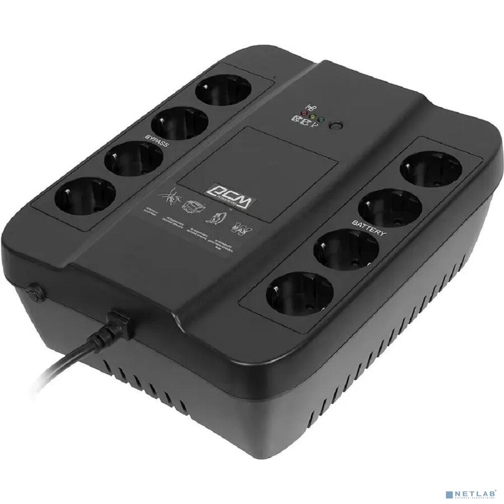 PowerCom SPD-850U ИБП {Line-Interactive, 850VA / 510W, Tower, Schuko, USB} (688276)