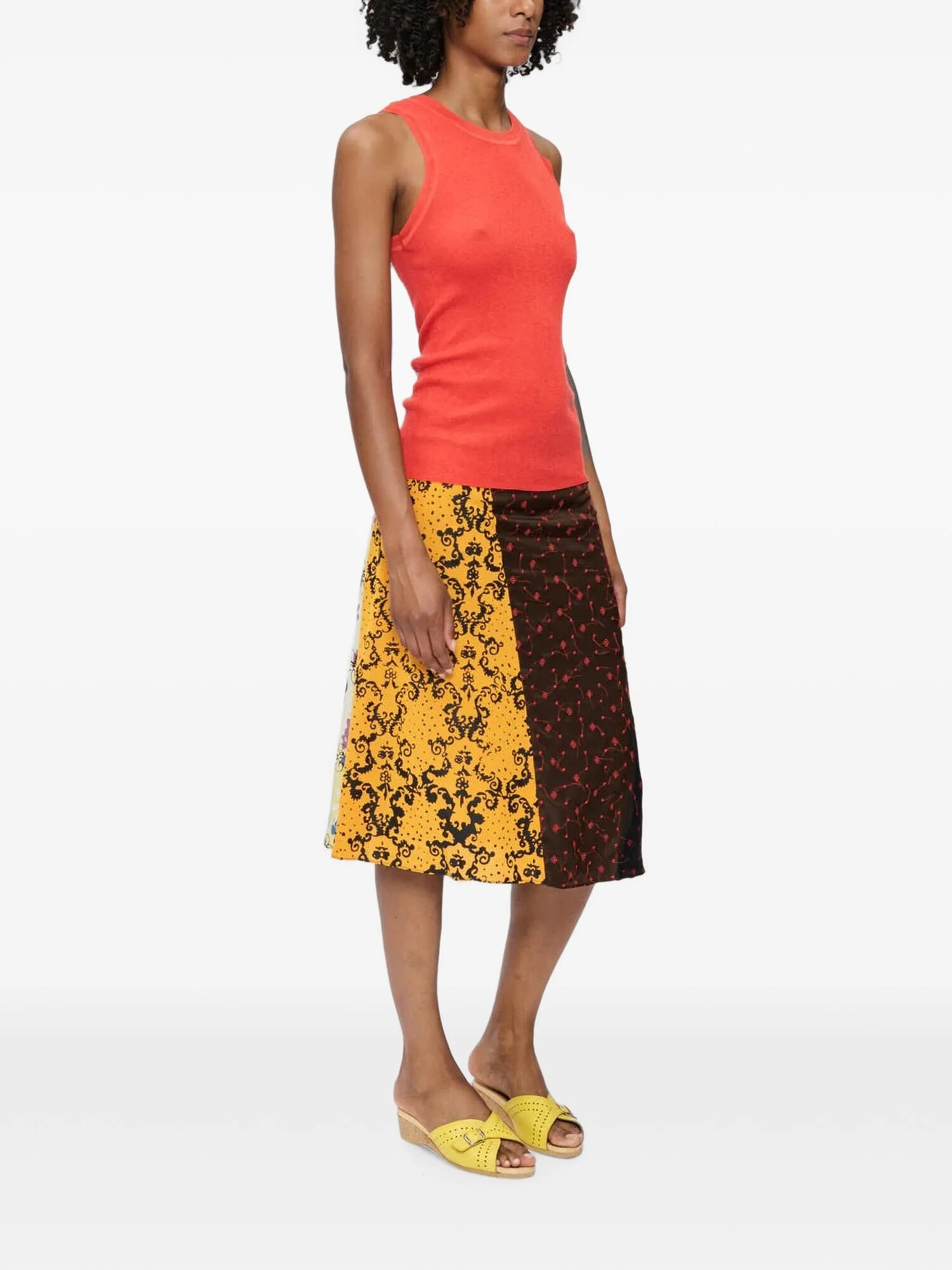 Юбка 6397 Scraps patchwork silk midi skirt, размер 42 — фото 1