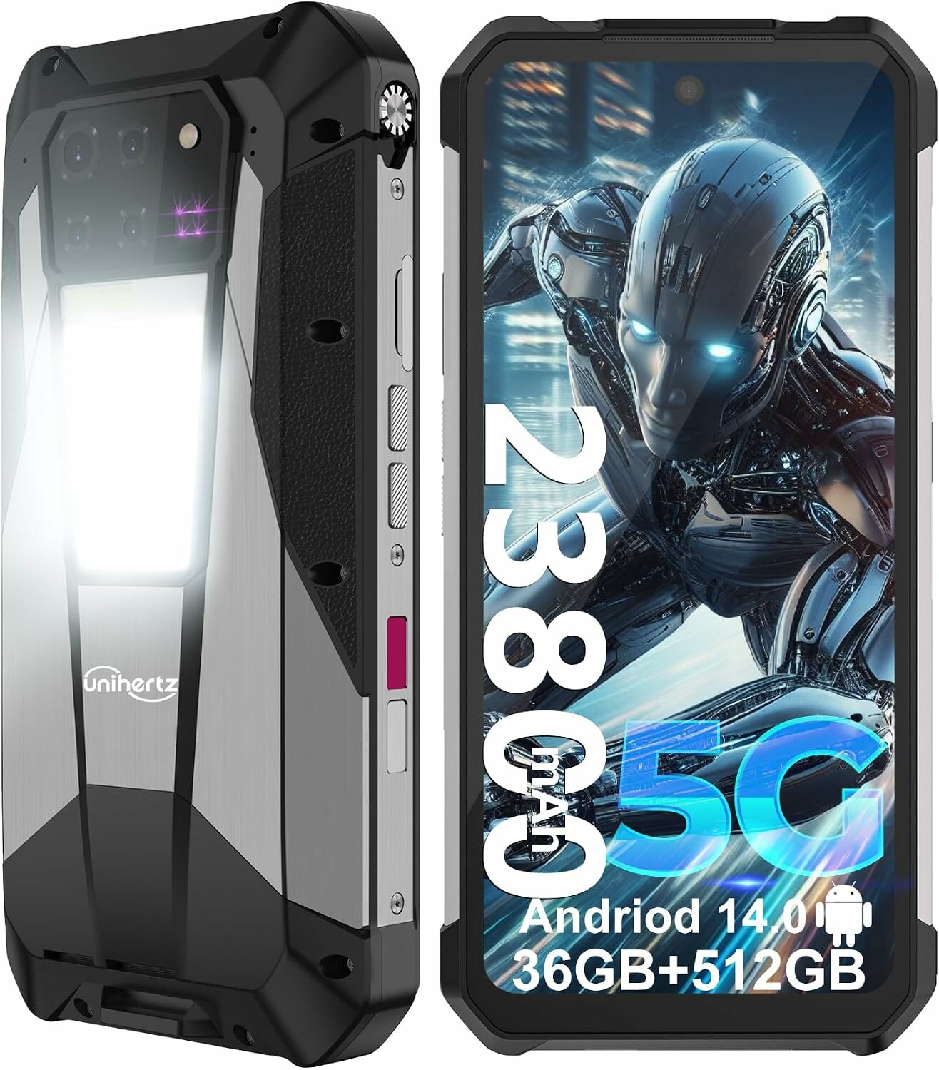 Защищенный смартфон Unihertz Tank 3 Pro 5G, 23800 мАч, Android 15, 6,79 дюйма, 18 ГБ 512 ГБ