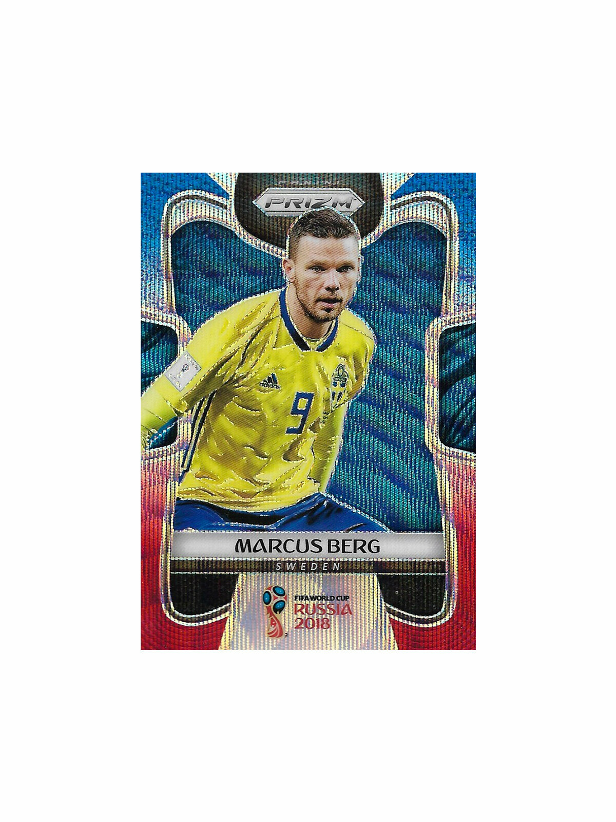 Коллекционная карточка Panini Prizm FIFA World Cup Russia 2018: #237 Marcus Berg - Blue Red Wave