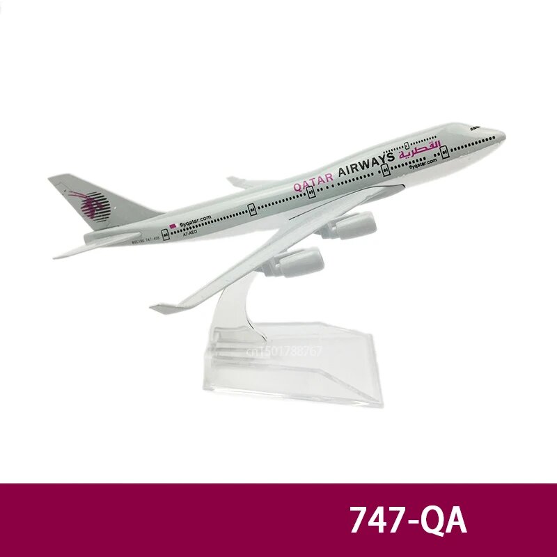 Металлическая модель Boeing 747, синий, 15 см