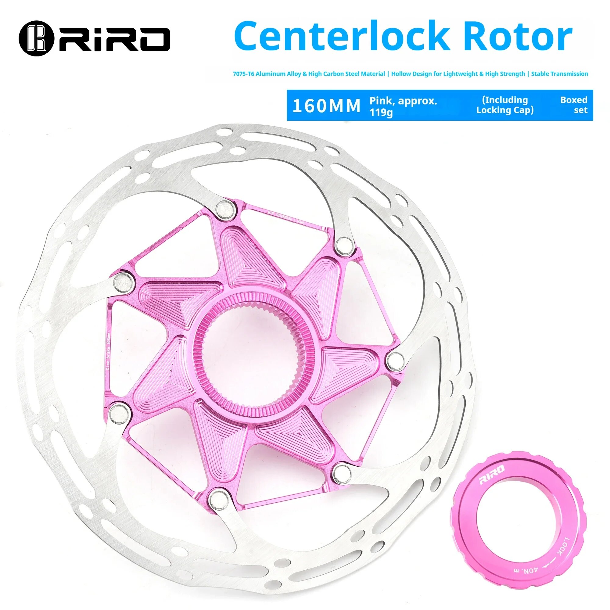 RIRO Centerlock Ротор 160 мм Розовый