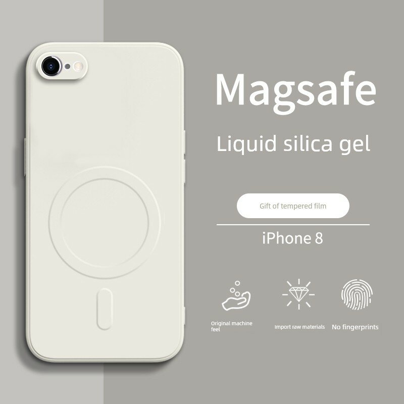 Премиум чехол для iPhone 8 Plus с Magsafe магнитным креплением, классический белый - полная защита от ударов