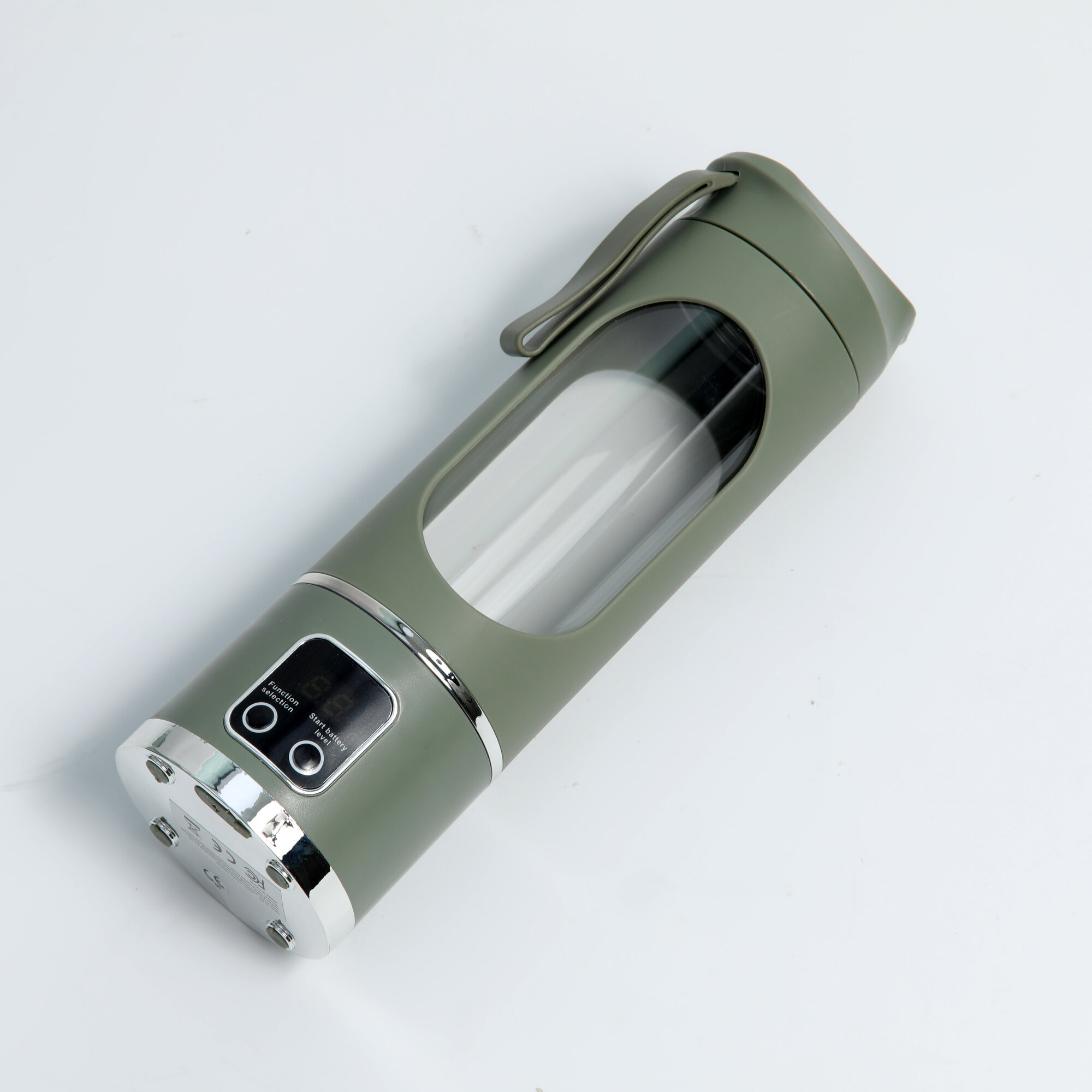 Портативный блендер-соковыжималка с USB-зарядкой, цифровой дисплей, съёмный контейнер и герметичная крышка, для фруктов, овощей и молочных коктейлей, зелёный