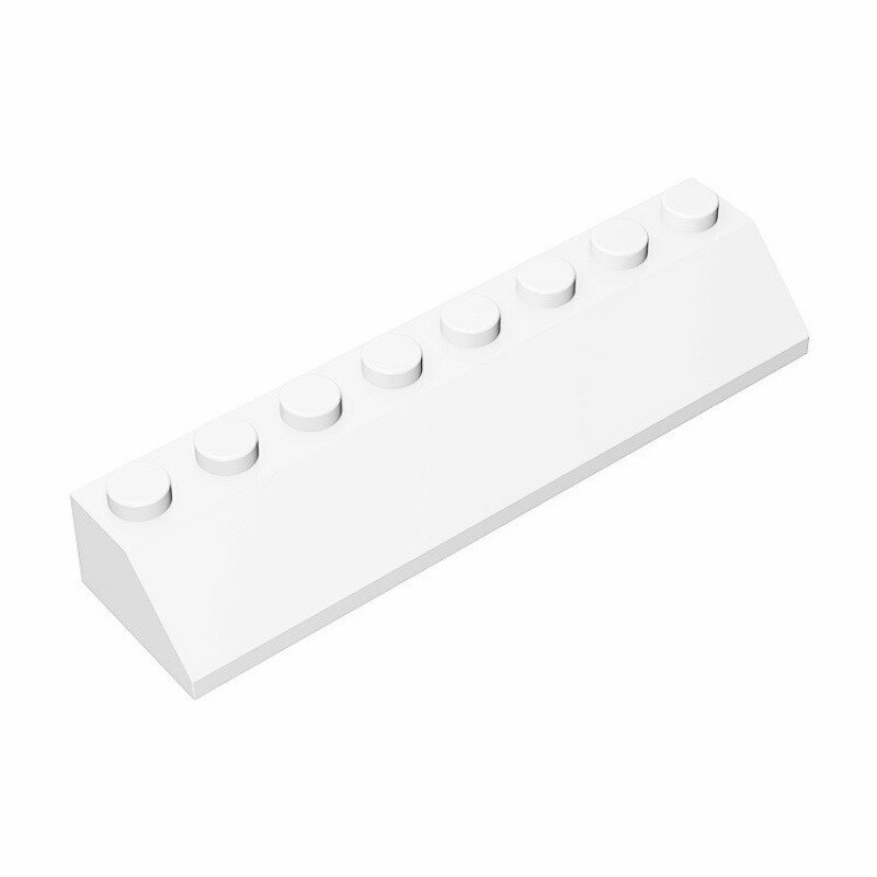Конструктор из мелких деталей со скатной крышей 2x8, цвет: белый