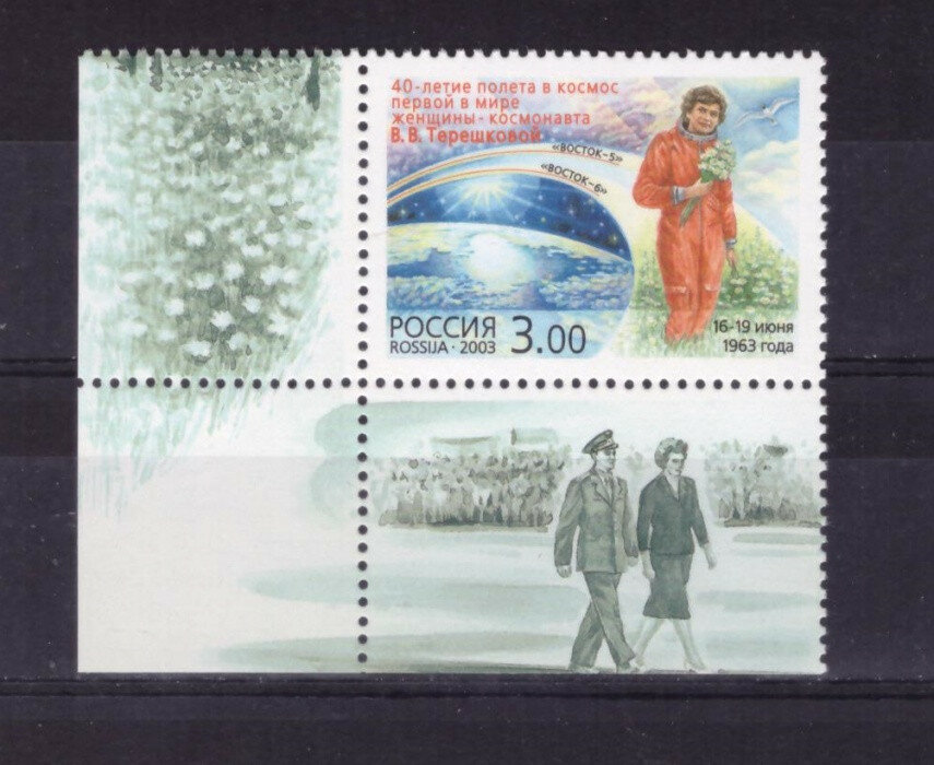 Россия, 2003. (0856-2) 40-летие полета В. В. Терешковой (с полями)