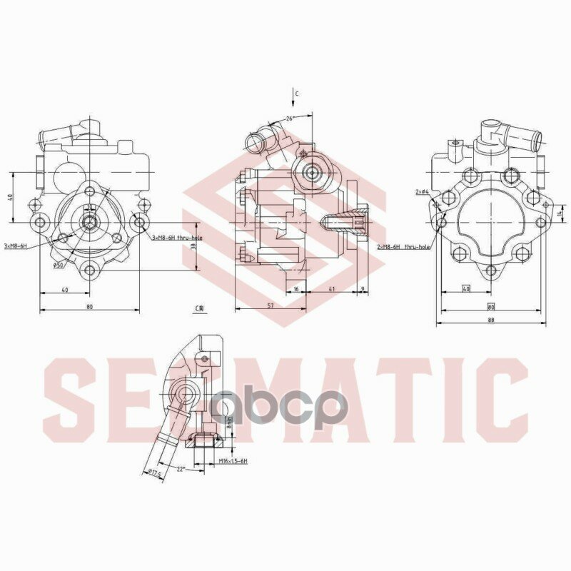 Насос ГУР LADA 2110/2112/2123 1995-2014 NIVA Chevrolet 2002-2020 NIVA Travel 2021- SEGMATIC арт. SG30024013