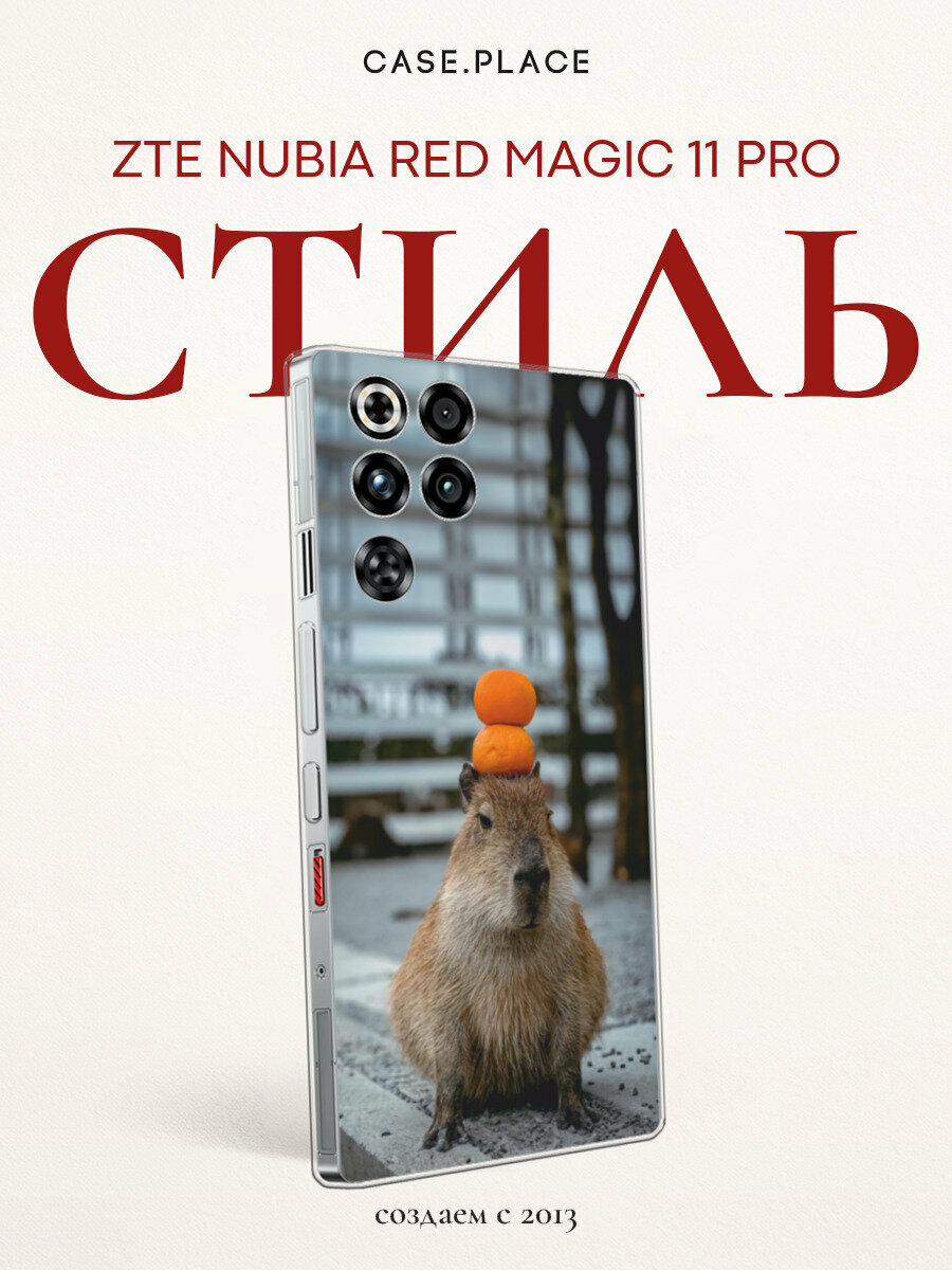 Чехол на ZTE Nubia Red Magic 11 Pro / ЗТЕ Нубиа Ред Мэджик 11 Про с принтом Капибара медитирует, прозрачный