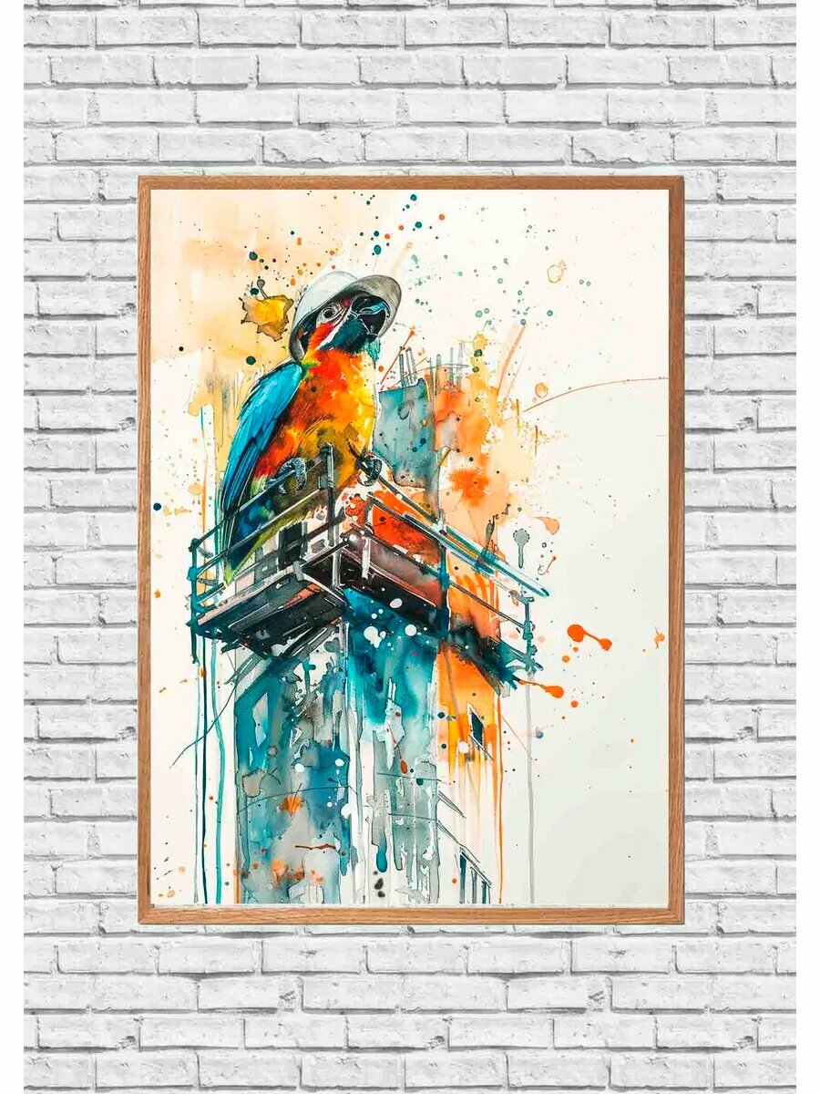 Неразлучник-строитель птиц 3, Плакат 30x42см