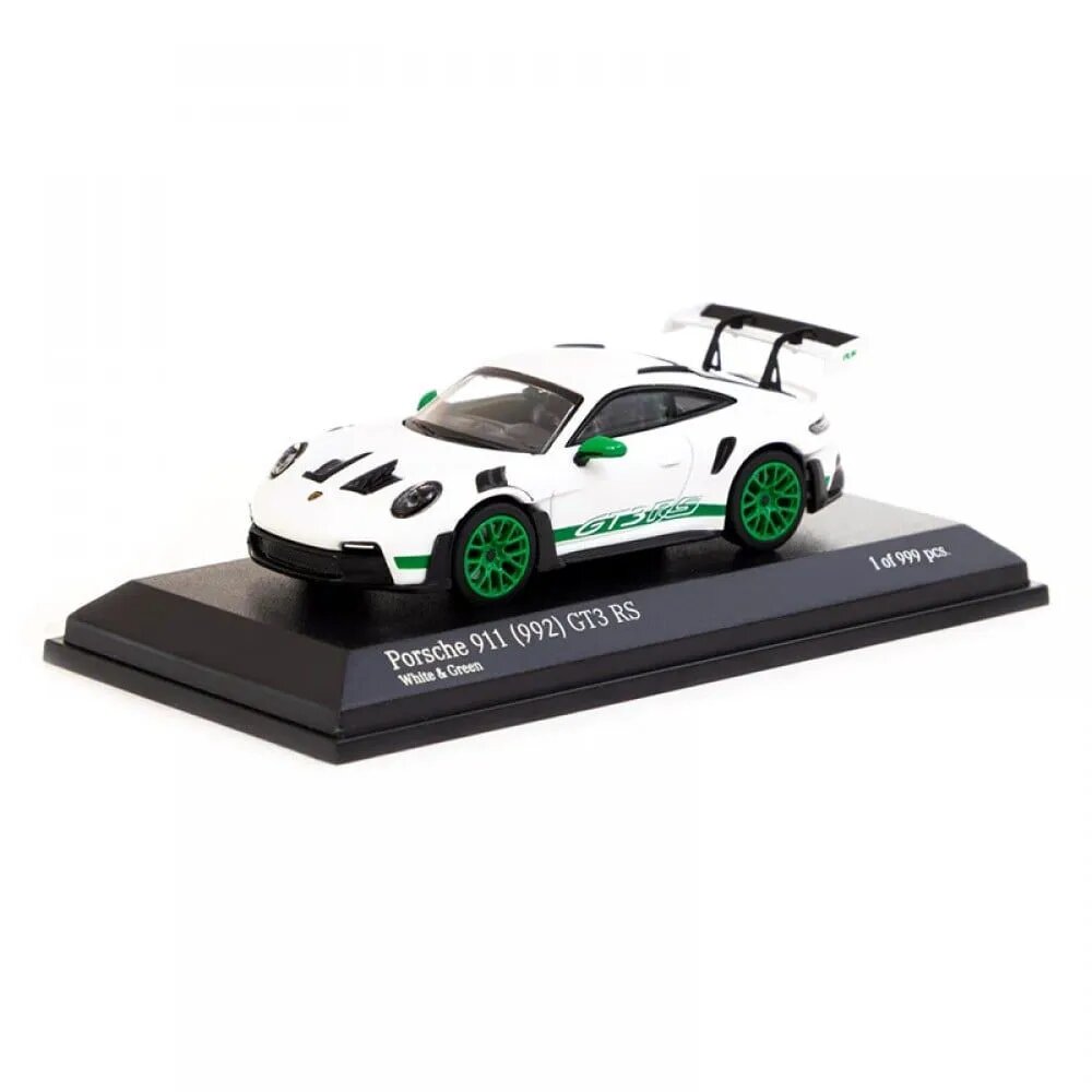Машинка Tarmac Works 1/64 Porsche 911 992 Gt3 Rs White Green Diecast Scale Model Car