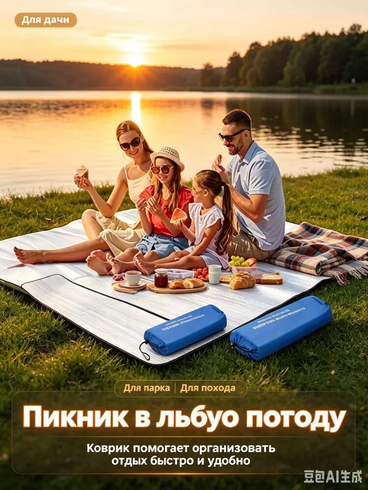 Коврик для пикника, влагостойкий утолщенный водонепроницаемый складной алюминиевый коврик, подходит для пу