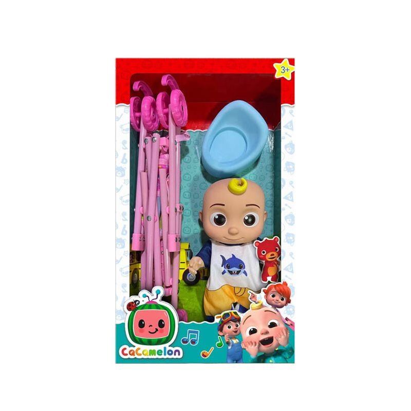 Charming cocomelon jj doll with musical elements to engage and entertain young kids, blue 25cm 10in