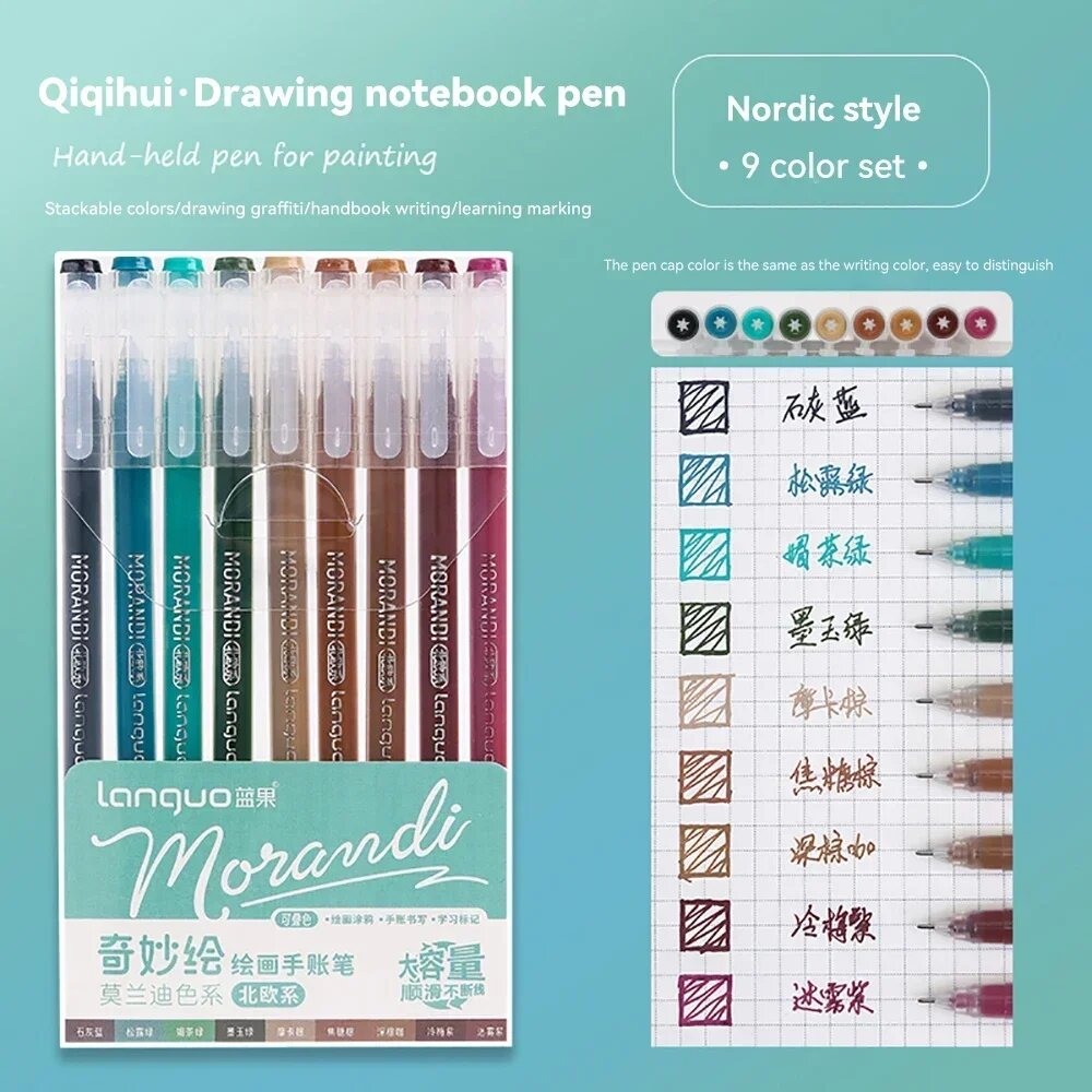 Borrence гелевые ручки многоцветный набор 9 Colors Set D