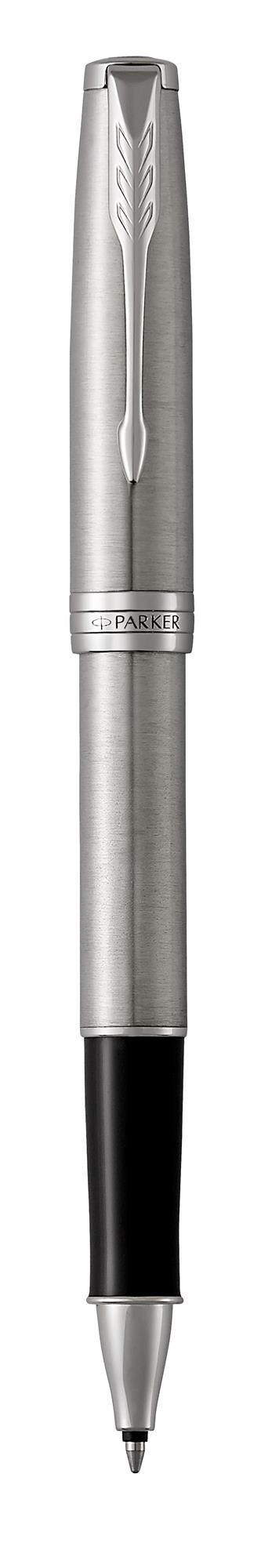 Ручка-роллер Parker "Sonnet Stainless Steel CT" черная, 0,5мм, подарочная упаковка