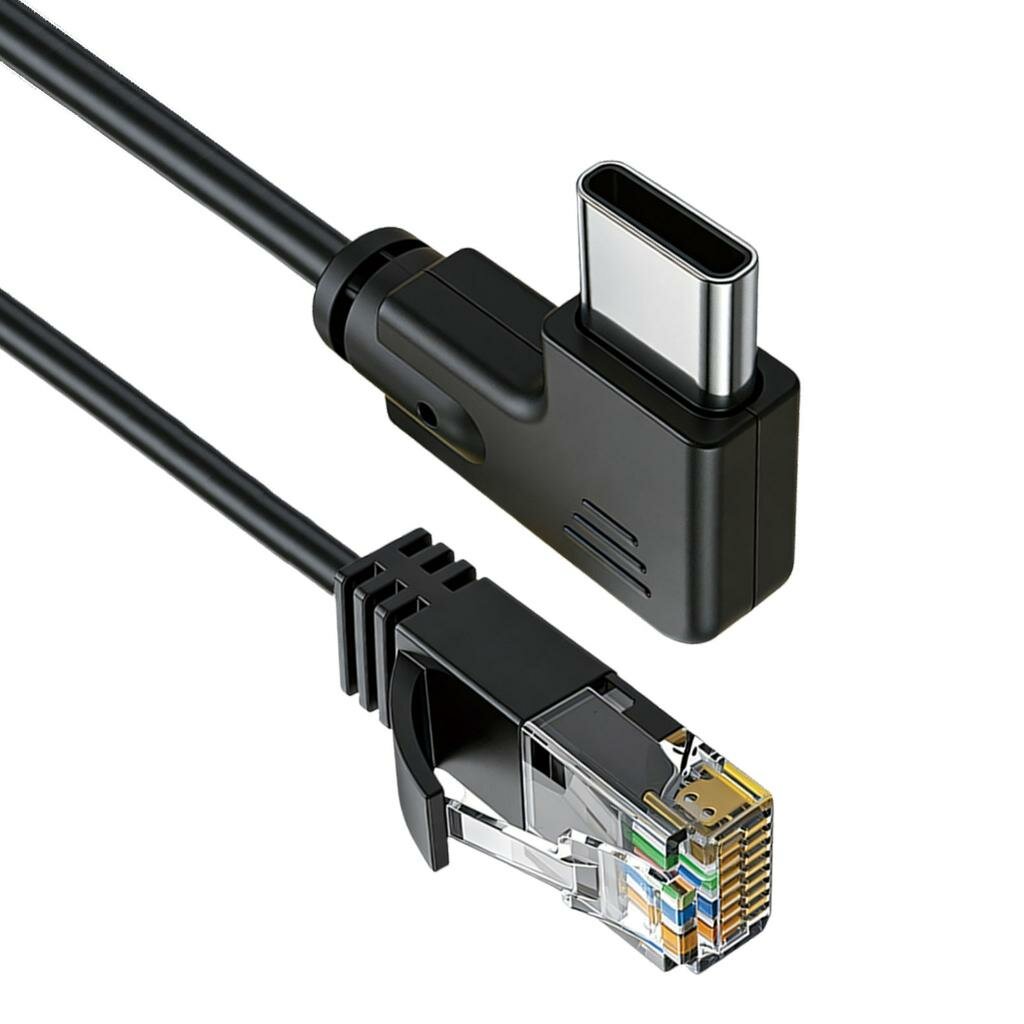 Высокоскоростной USB-C Ethernet-кабель 1000 Мбит/с, 3m - Тип локтя