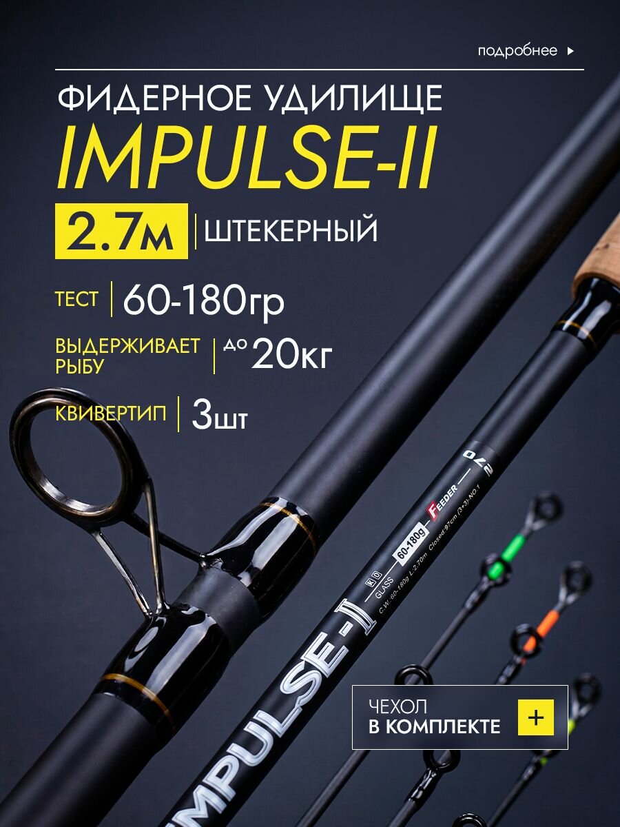 Фидерное удилище / YELLOW CROCODILE / IMPULSE 2 , 270 см, карповое удилище, фидерная удочка