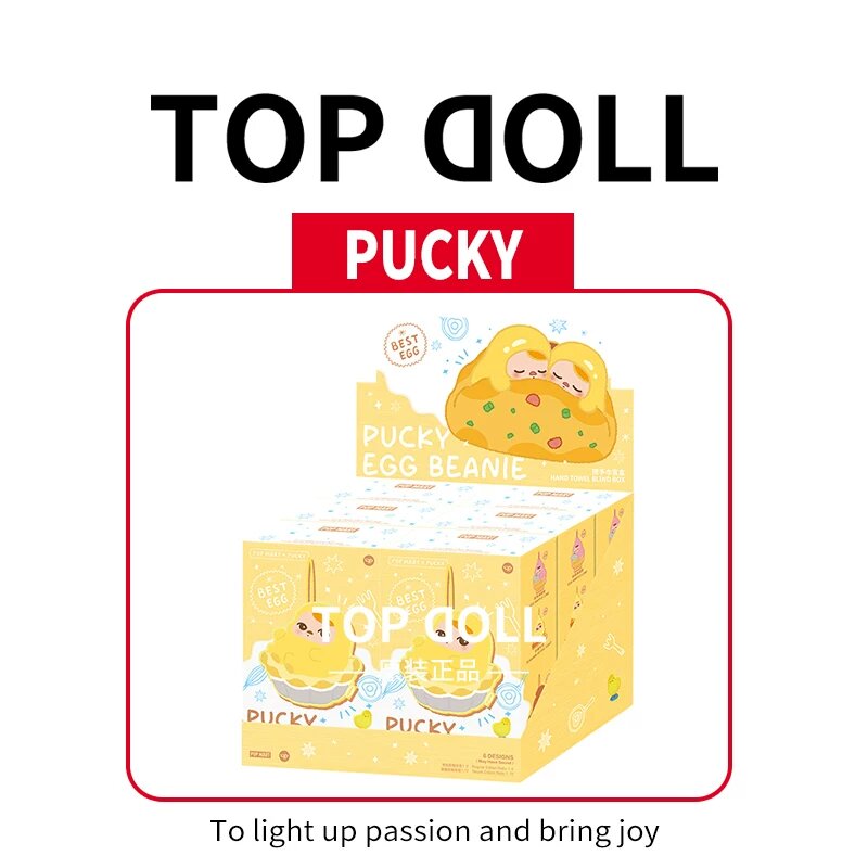 POP MART PUCKY Egg Bean Салфетка-сюрприз в слепом боксе - 6 шт, скрытая фигура, новая неоткрыта