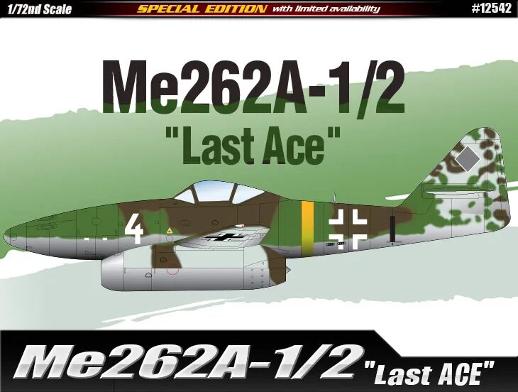 Academy 12542 1/72 Me262A1a/2a Последний Ace Fighter/бомбардировщик