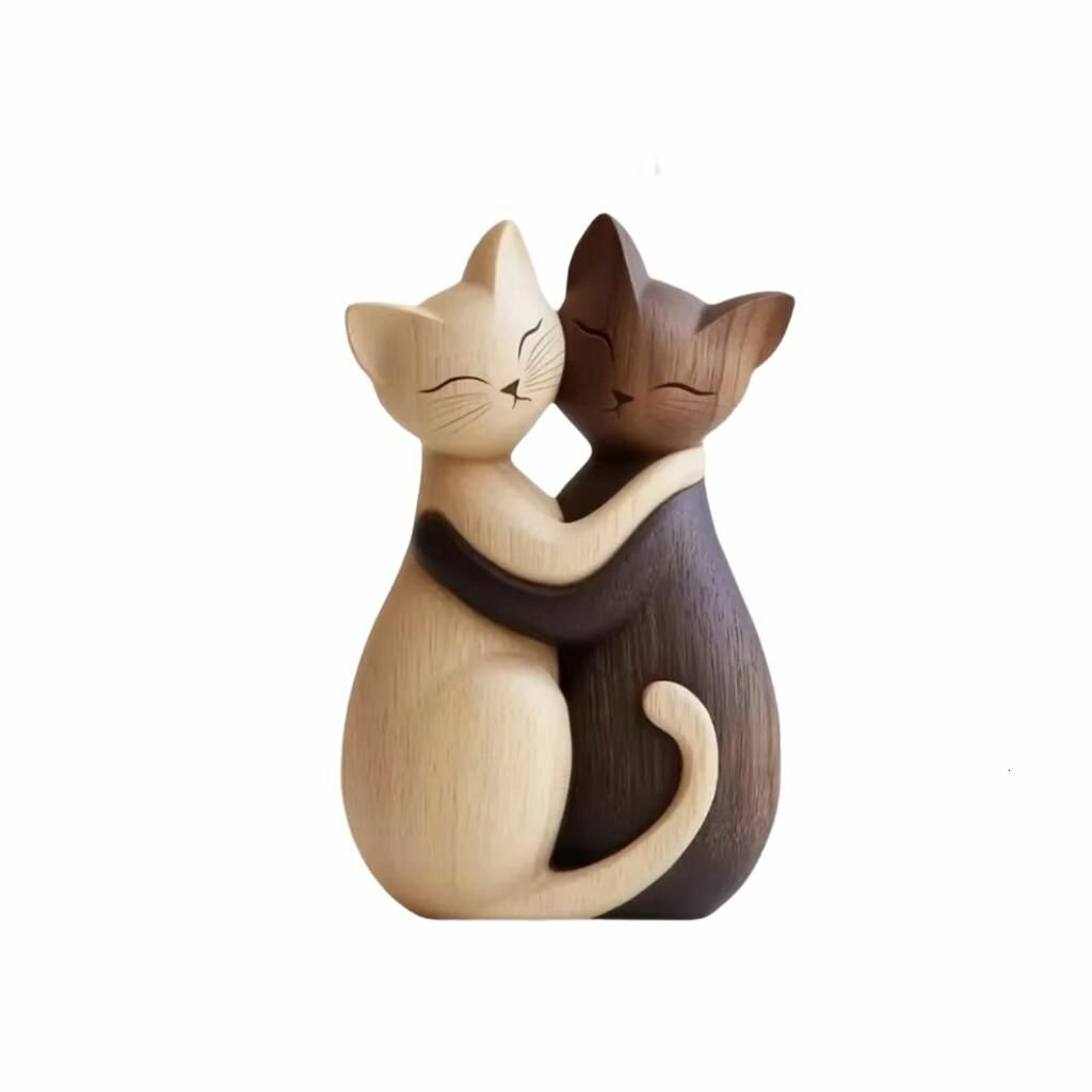 Деревянные фигурки собак и кошек, - 77