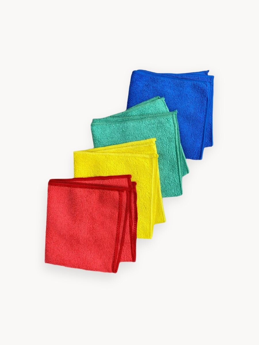 Cалфетки для уборки из микрофибры Vladislava, 30х30 см, 4 шт, тряпки для уборки и кухни, прочная микрофибра