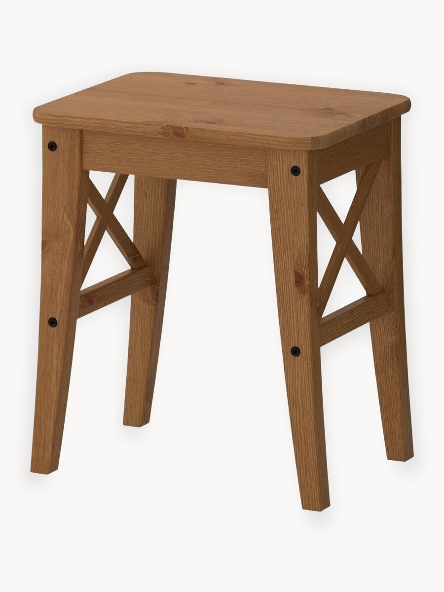 Табурет деревянный Ингольф, Decolline, тон 24 коричневый, массив сосны.