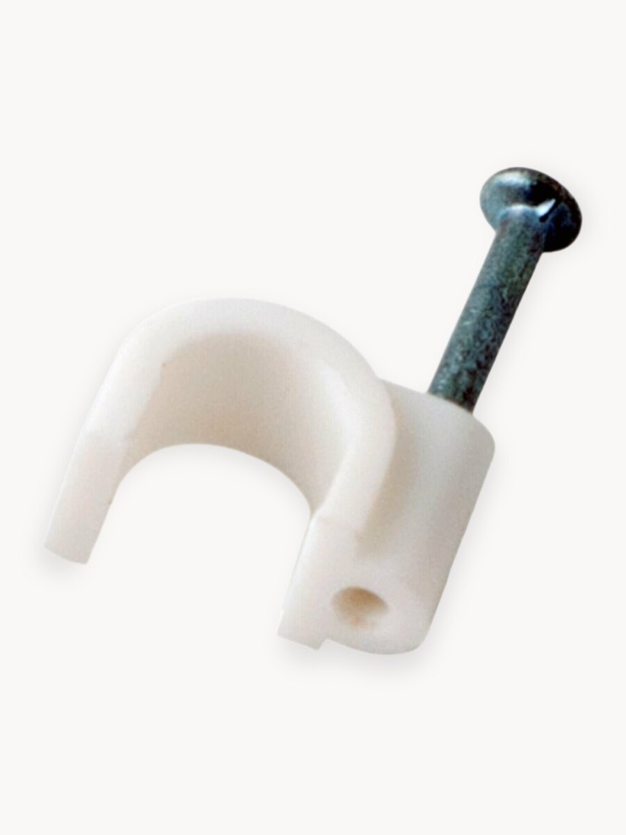 Крепеж кабеля REXANT, круглый, с гвоздем, для стены и потолка, 50 шт