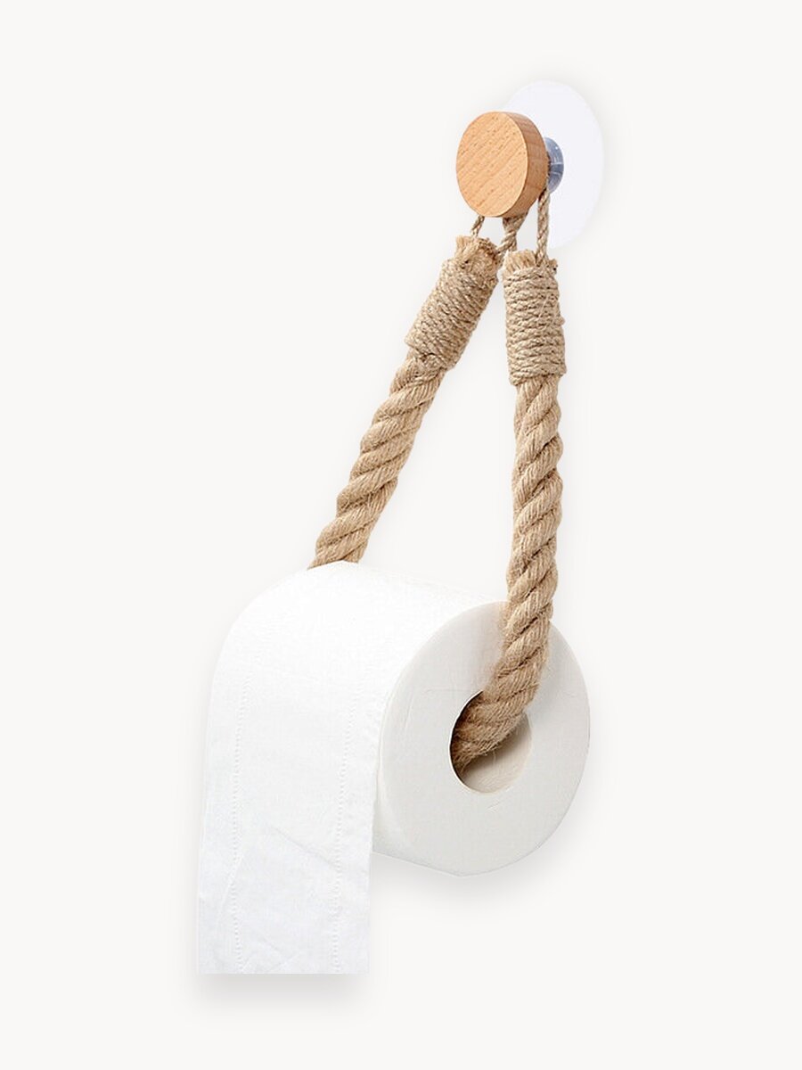 Держатель для туалетной бумаги MyPads. Универсальный держатель для полотенец и бумаги из пеньковой веревки, без сверления.