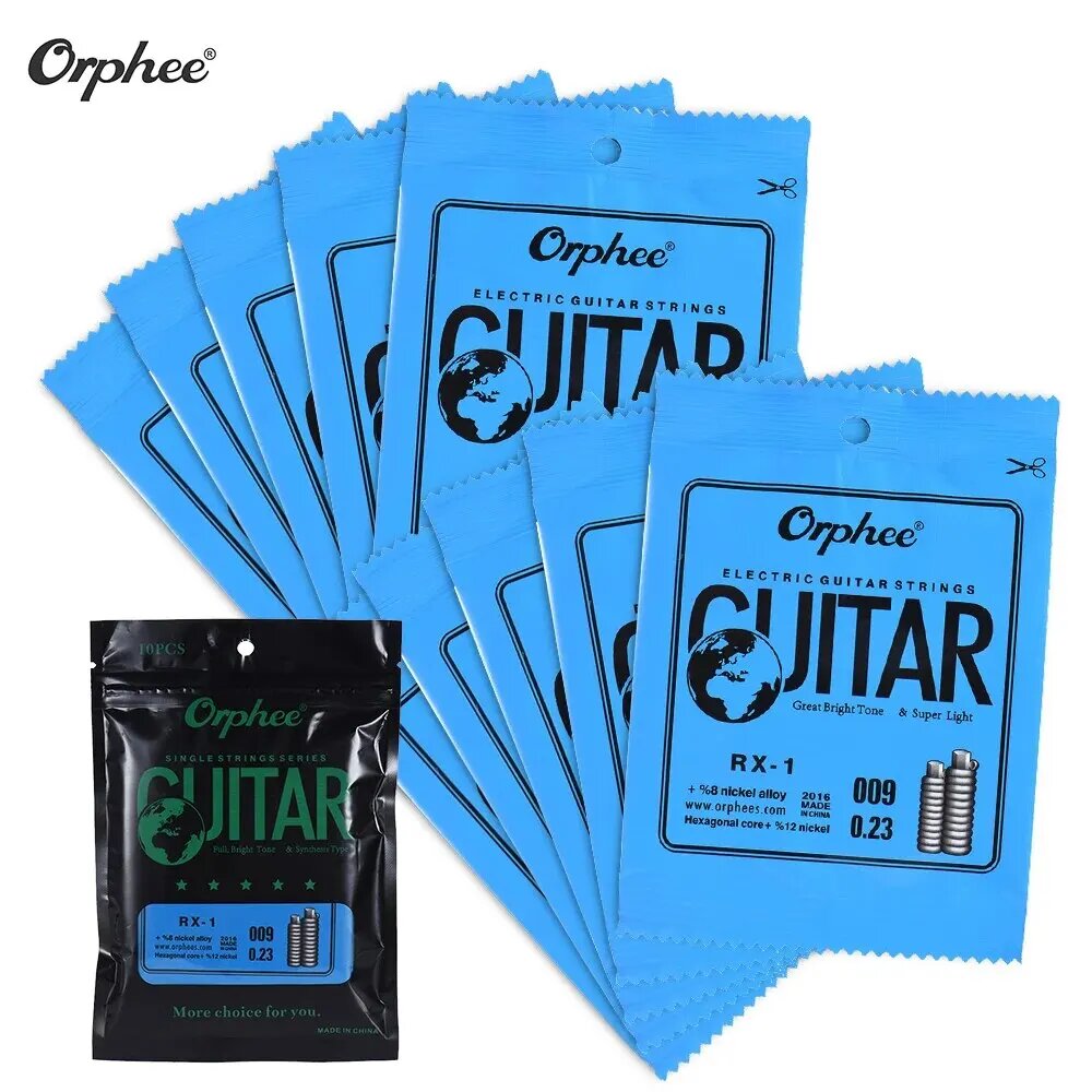 Струны для электрогитары Orphee RX-1, 009, никель, суперлёгкие, 10 шт. Orphee RX-1 (.009)
