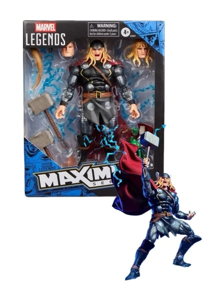Фигурки Hasbro Серия Marvel Legends Maximum Тор, детализированная проработка, полный набор фирменных аксессуаров