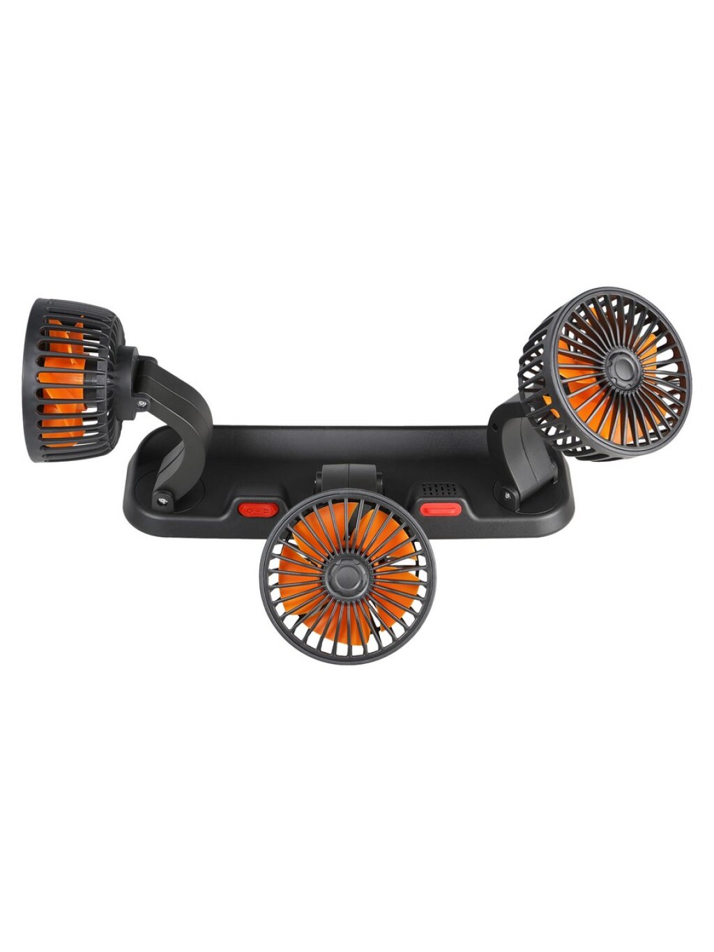 Вентилятор салона "AIRLINE" (12V) (тройной поворотный 360, 3x10.5см, 12В, общая регулировка, скотч)