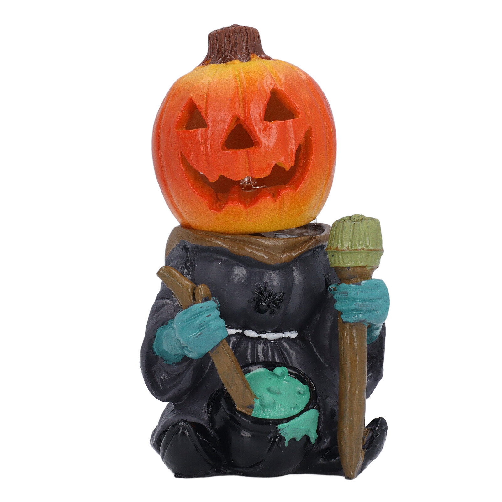 Миниатюрные фигурки скелетов с головой тыквы, светодиодные настольные украшения, забавные статуэтки с раздельными телами, праздничные украшения для вечеринки.