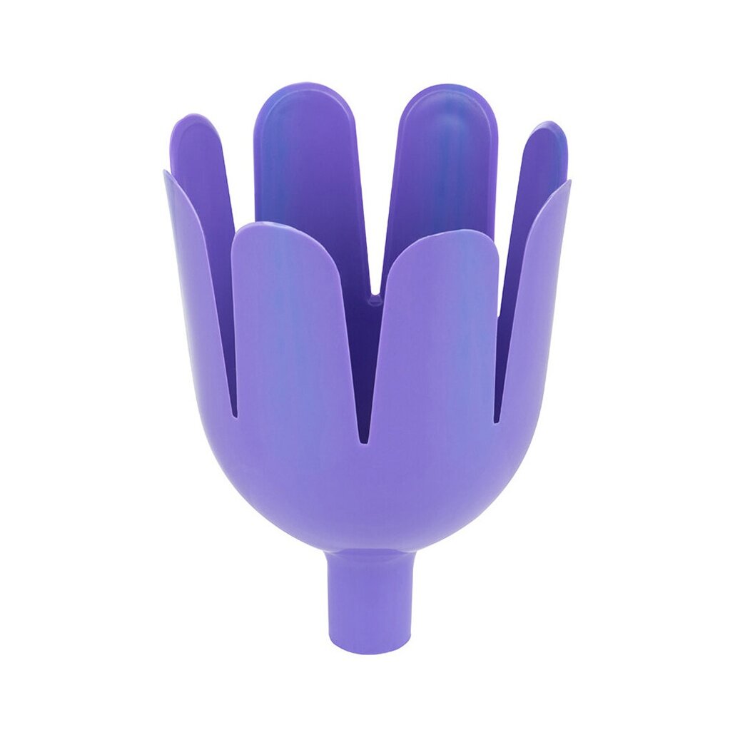 Плодосъемник пластиковый с лепестками, фиолетовый, 13х13х19 см, отверстие 25 мм для черенка