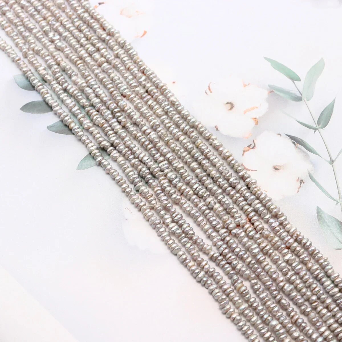 2-3 мм4A вспышка земли, натуральный пресноводный серый нерегулярный маленький плоский жемчужный бисер, ювелирные изделия, ожерелье, браслет, аксессуары