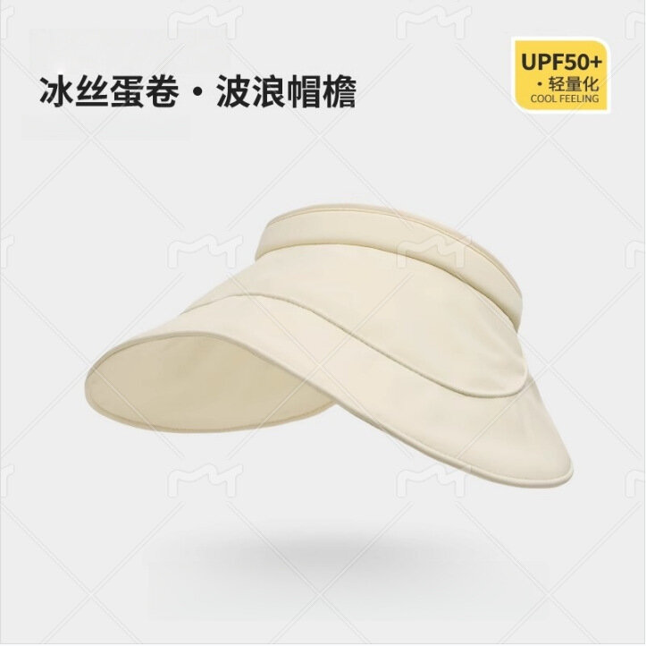 Шляпа "Ракушка", бежевая, складная, женская, летняя, с большими полями