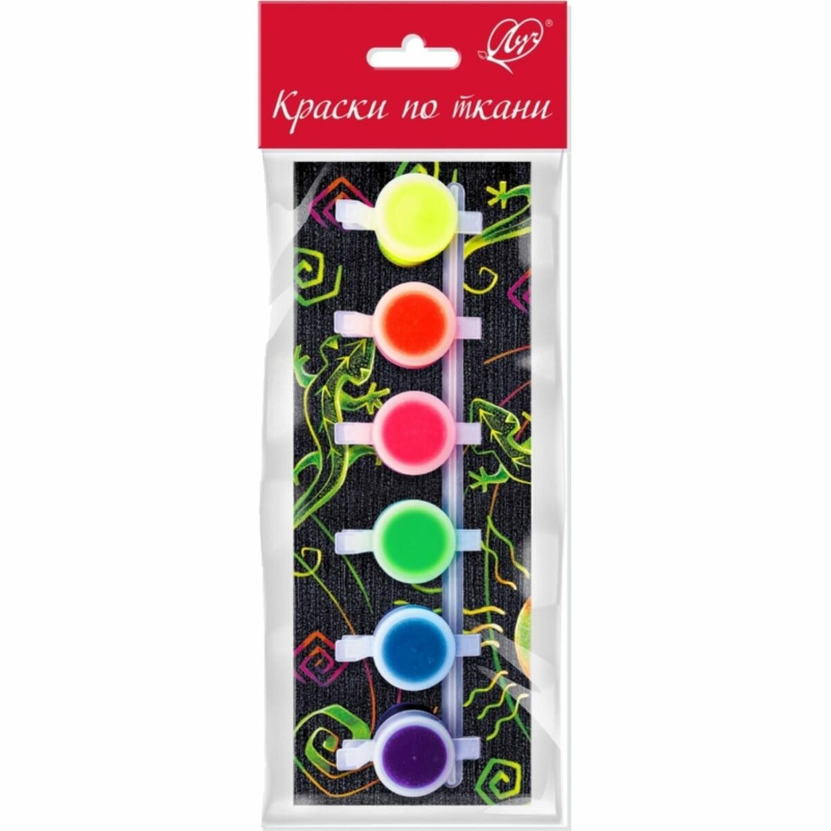 Краски флуоресцентные по ткани 6 цветов Луч, по 5мл (32С 2147-08)