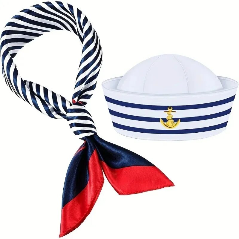 Комплект капитанской шляпы и шарфа из хлопка 1 set Sailor s hat